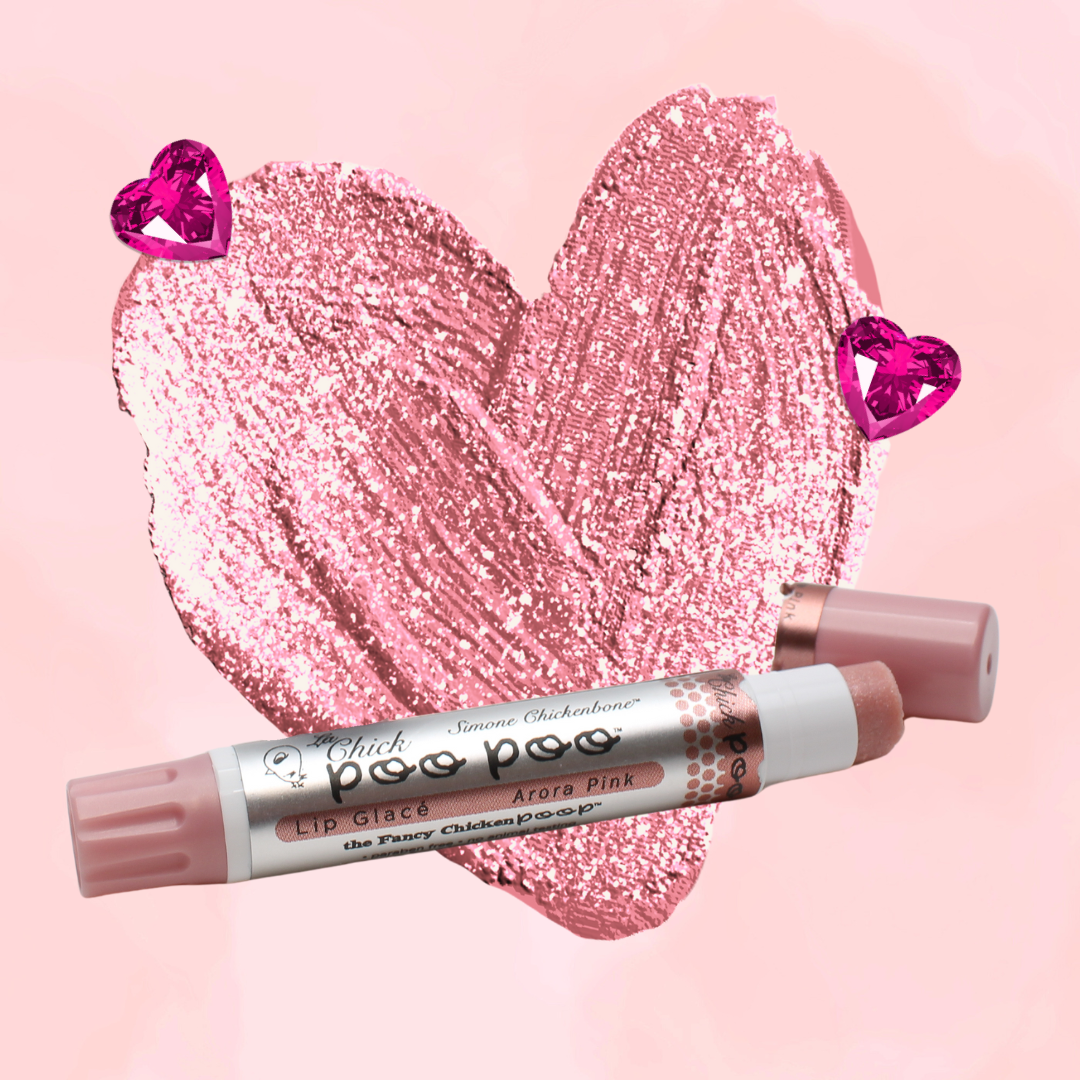 Arora Pink La Chick Poo Poo Lip Shimmers – Chicken Poop Lip Junk
