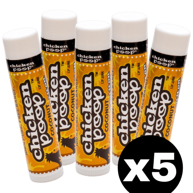 FIVE Chicken Poop COCONUT Lip Balms - All Natural Hydration – Chicken ...