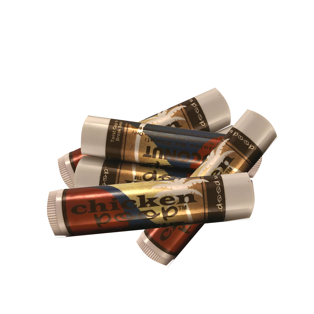 All the Poops! 5 tubes of each flavor! A Heap of ChickenPoop™ Lip Junk ...